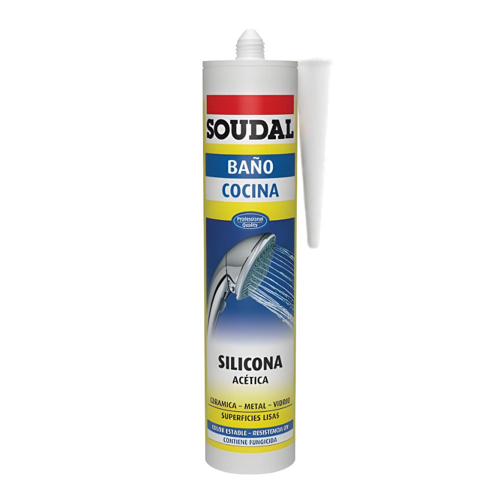 SILICONA ACETICA CON FUNGICIDA BLANCA BAÃ O/COCINA 280 ML SOUDAL – La ...